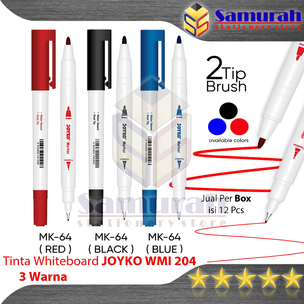 Jual Spidol Marker Joyko MK 64 / 2 Mata Pena Tipis - Tebal / Double tip ...