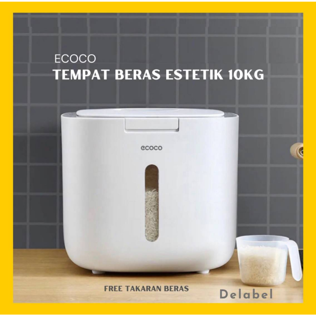 Jual Ecoco Automatic Opening Rice Bucket (LARGE) 10KG /Tempat Beras ...
