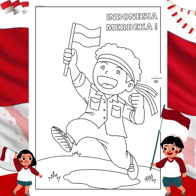 Jual KERTAS MEWARNAI / KERTAS GAMBAR / TEMA KEMERDEKAAN / A4 ...