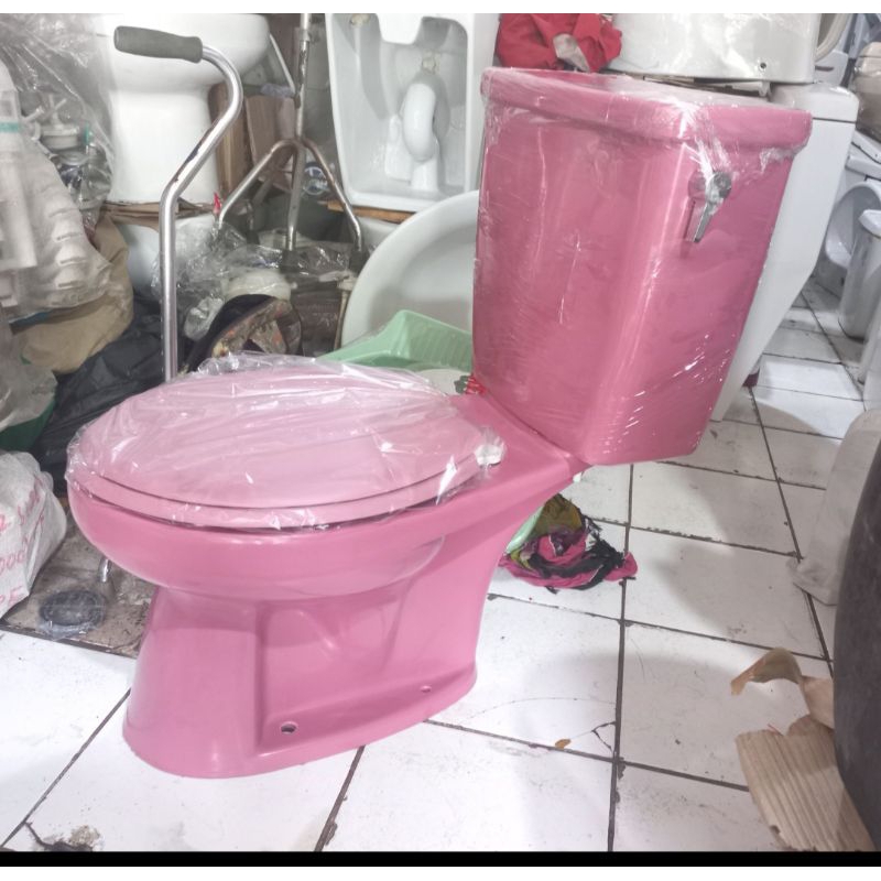 Jual closet duduk Toto cw516j pink hendel samping | Shopee Indonesia