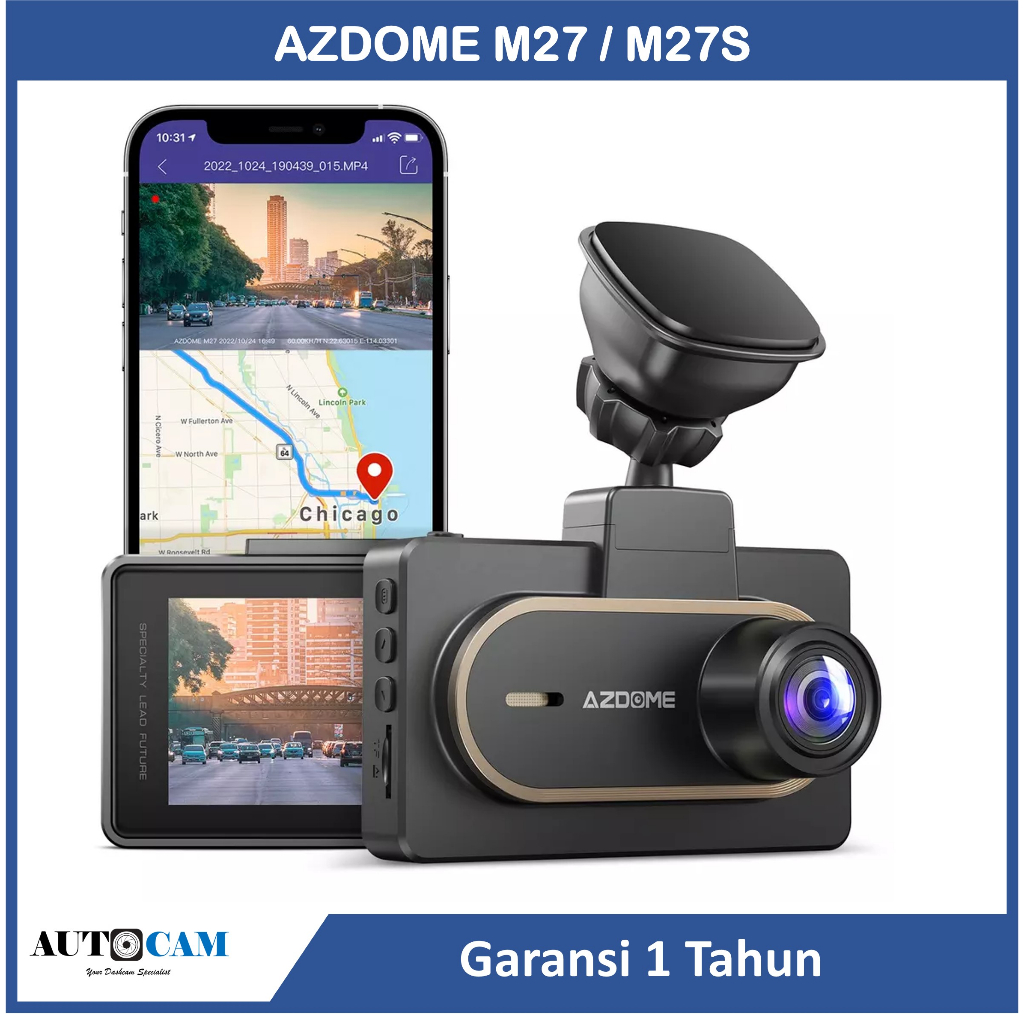 Jual AZDOME M27 2K 1440P M27S 1080P WiFi GPS Parking Monitor Dash ...