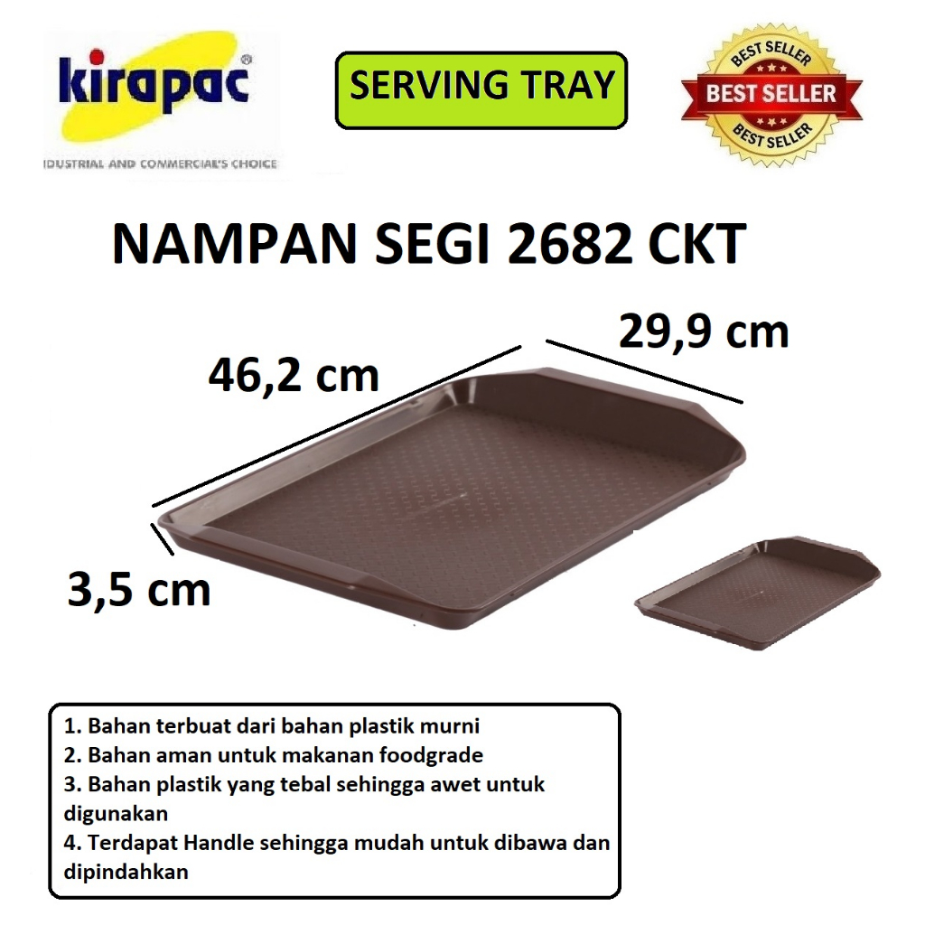 Jual KIRAPAC nampan saji L / Tray / Baki Plastik Resto Horeka 2682 ...