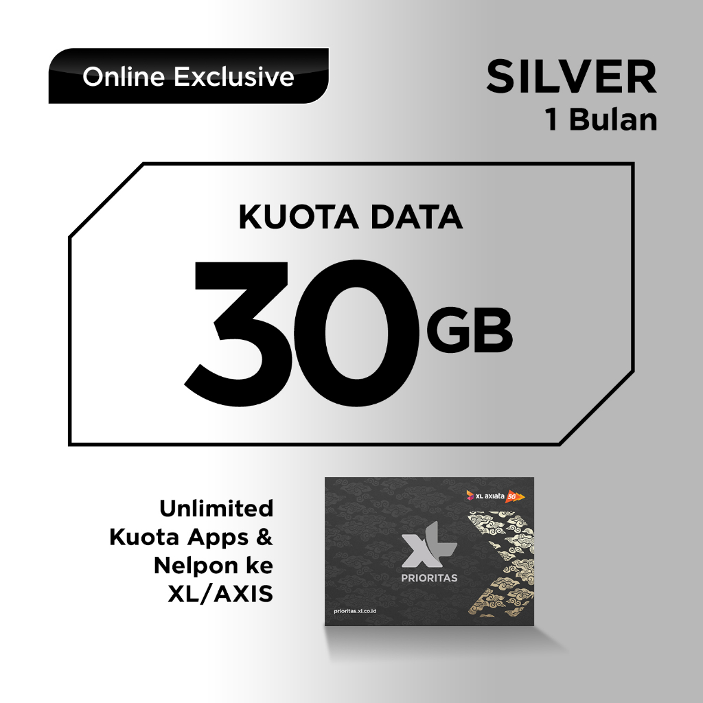 Jual Kartu Perdana XL PRIORITAS Silver 30GB/bln | Shopee Indonesia