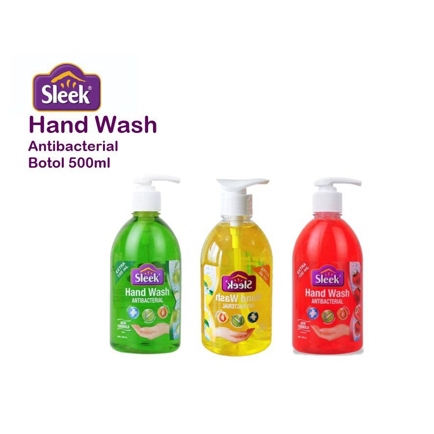 Jual Sleek Hand Wash Antibacterial 400ml+100ml Botol Pump Pencuci ...