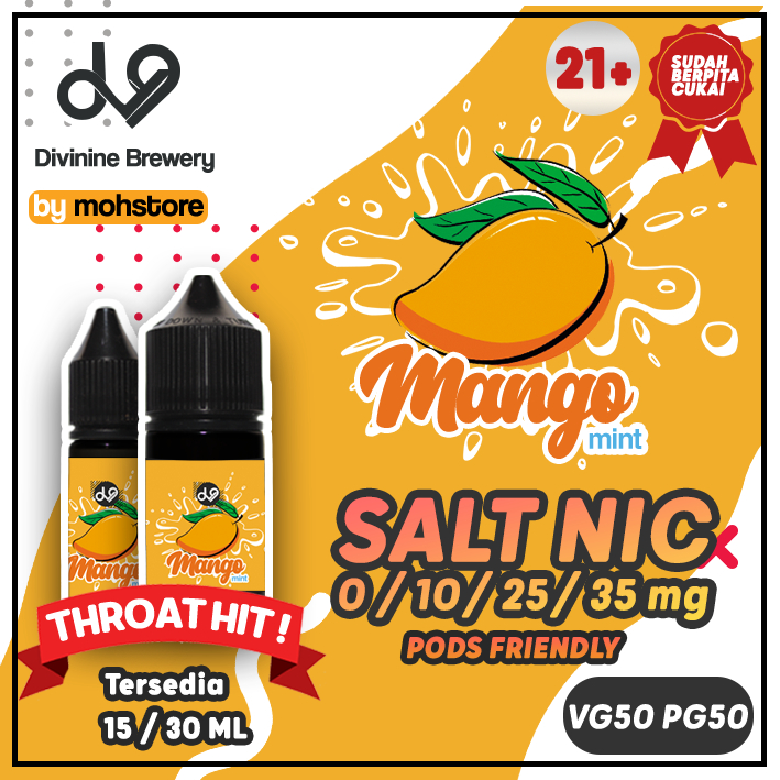 Jual Liquid Vape Dv9 Manggo Mangga Mint Salt Nic POD Friendly Saltnic ...