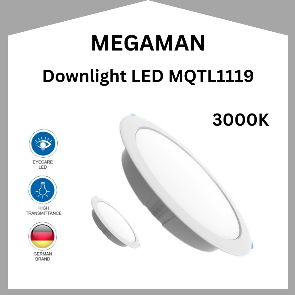 Jual Megaman Lampu Downlight LED MQTL1119 Y - F 3000K / 5W / 7W / 9W / 12W /15W | Shopee Indonesia