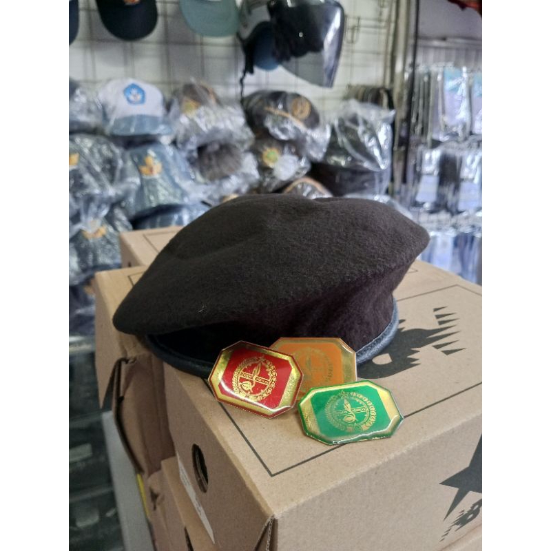 Jual Topi Baret Pramuka Plus Pin Emblem Siaga Penggalang Penegak ...