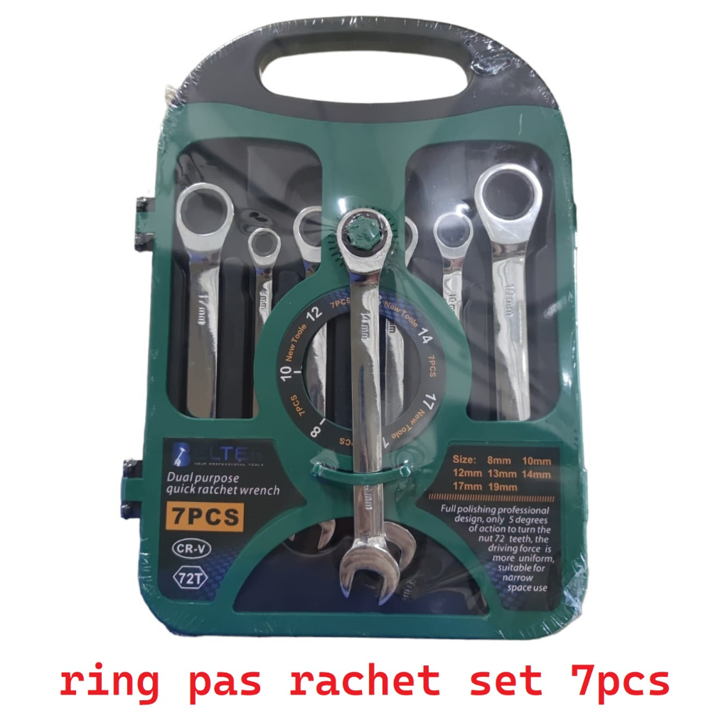Jual BELTER Kunci Ring Pas Rachet Set 7 Pcs / Rachet Tekiro / Open End ...