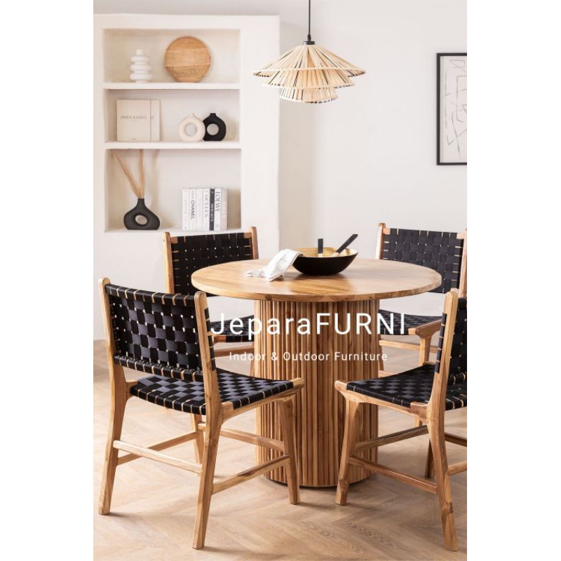Jual Meja makan kayu jati jepara dining table kursi makan kayu jati ...