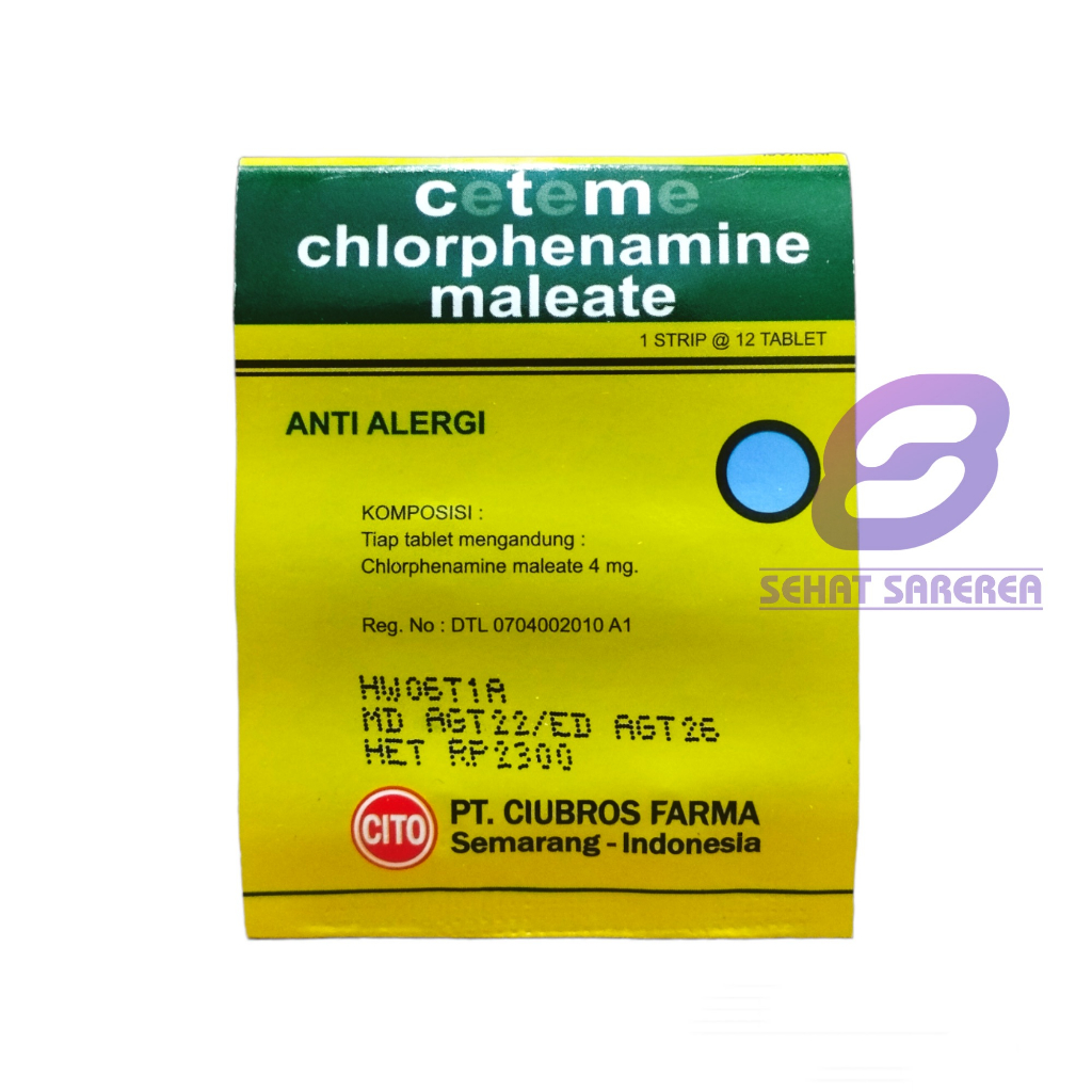 Jual Ctm Cito Strip 12 Tablet Obat Gatal- gatal Dan Alergi | Shopee ...