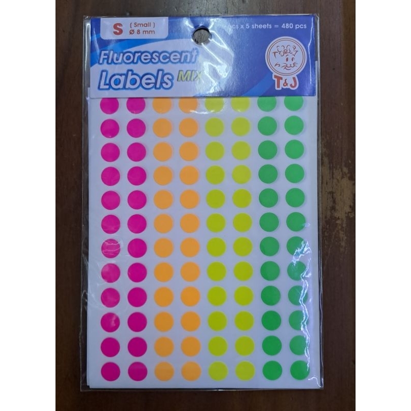 Jual Sticker Label Bulat Warna Fluorescent Labels Mix Tom And Jerry [ Set