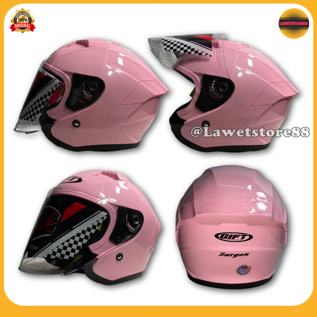 Jual Helmets Sepeda Motor Half Face Gift Sargon Solid Polos Original ...