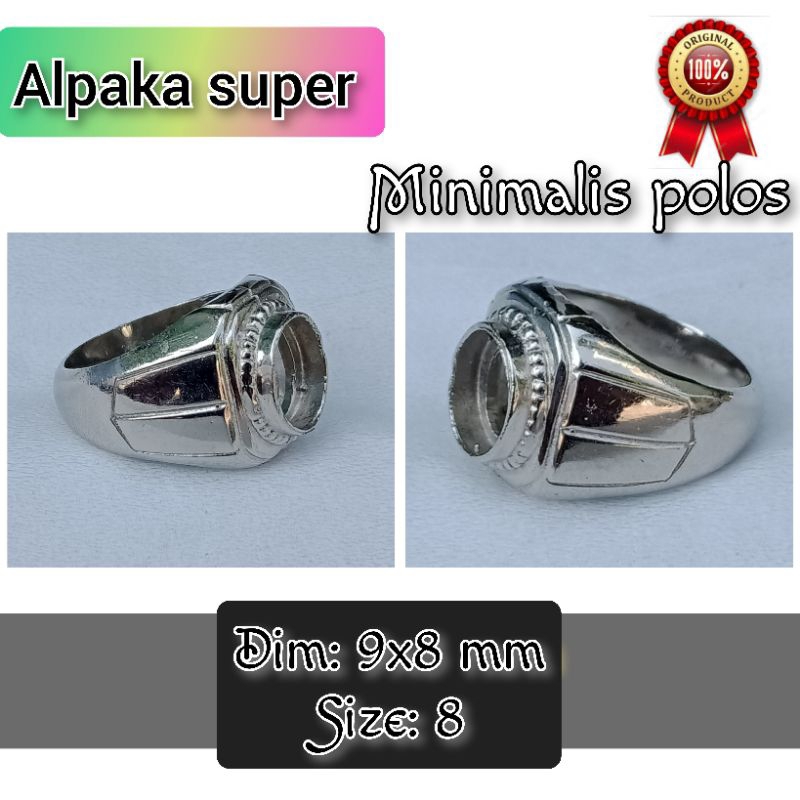 Jual emban batu akik dan permata alpaka super tanam Minimalis polos.31 ...