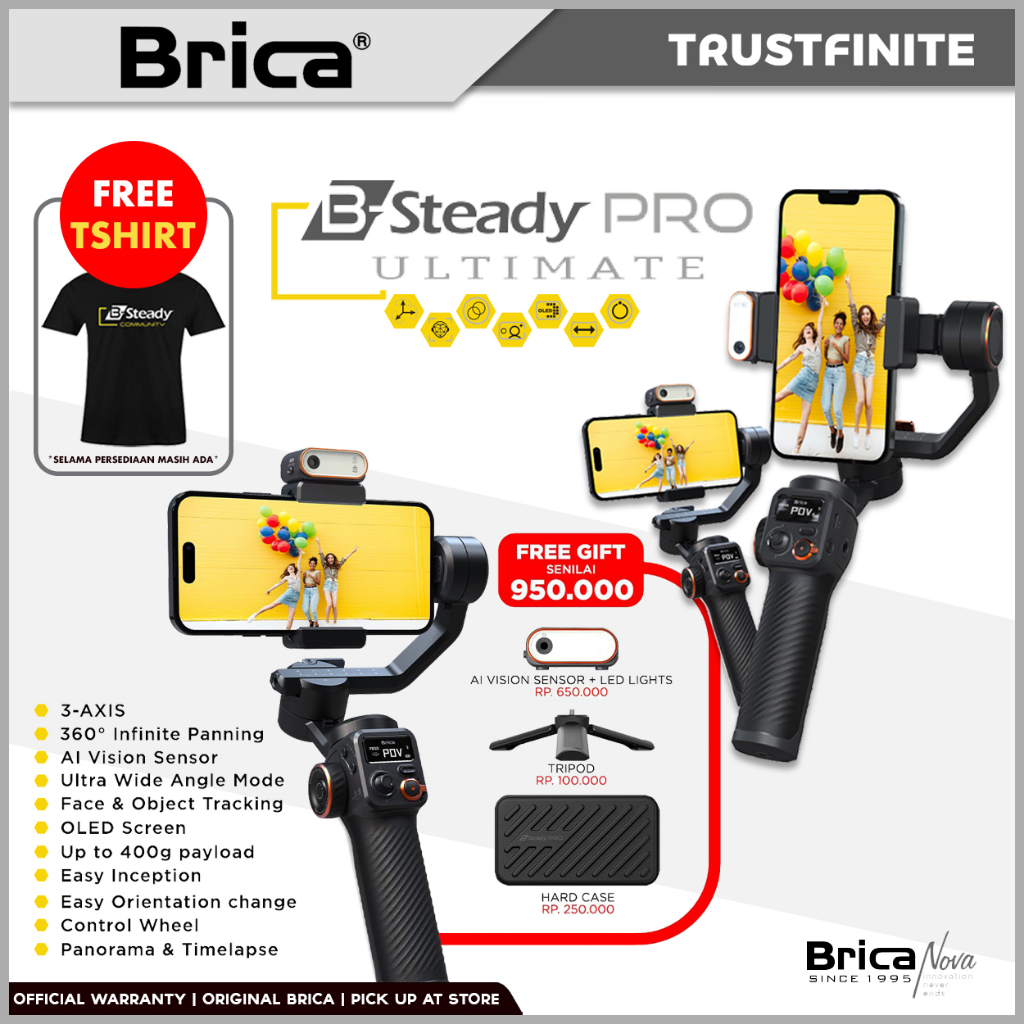 Jual Brica BSteady PRO Ultimate 3-Axis Gimbal Stabilizer / B-Steady PRO ...