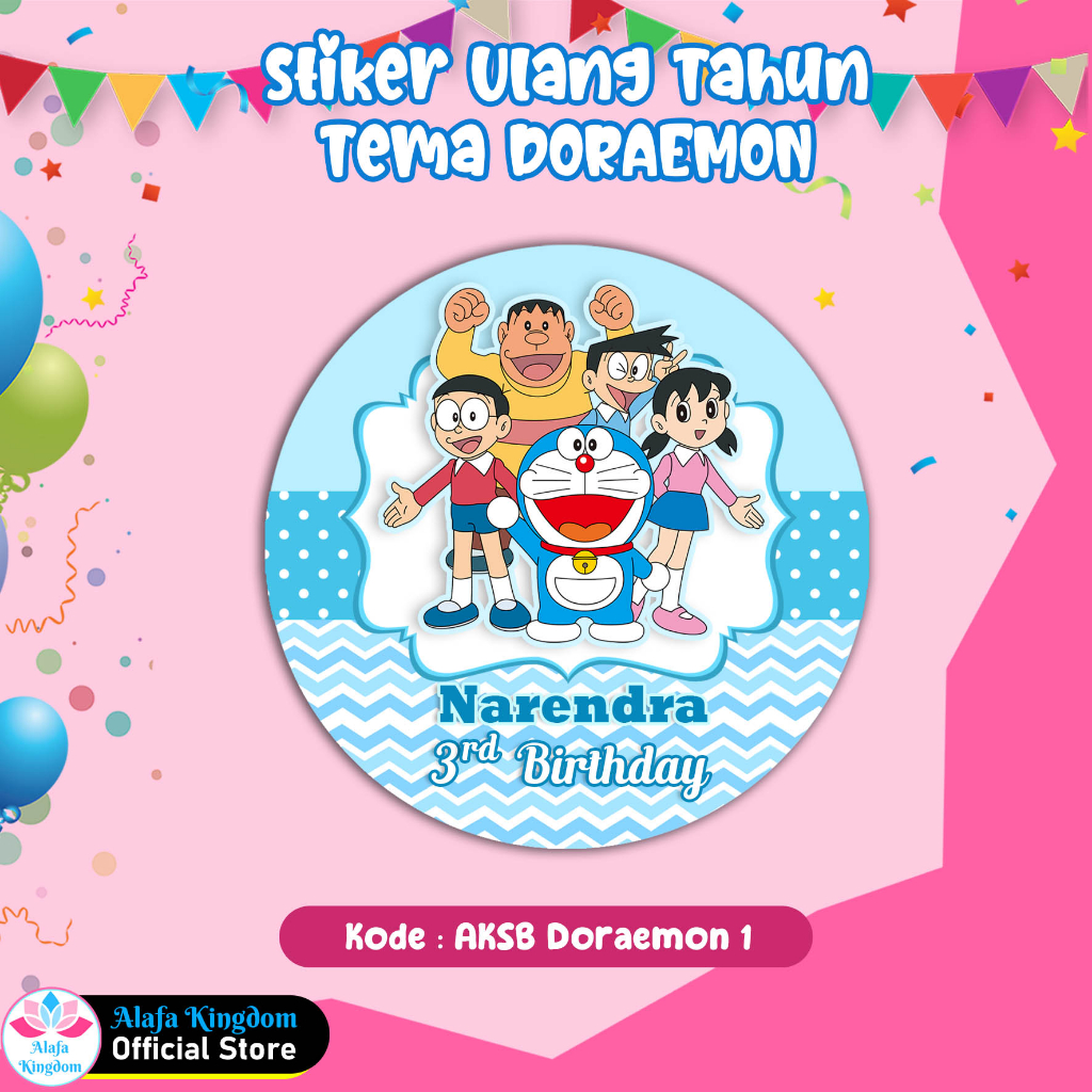 Jual alafakingdom - Stiker Ulang Tahun Doraemon | Stiker Label Ultah ...