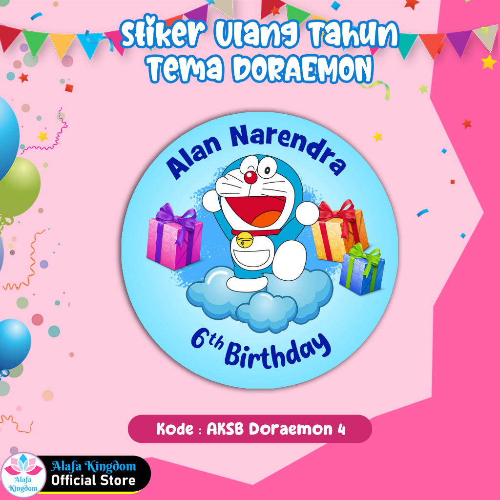 Jual alafakingdom - Stiker Ulang Tahun Doraemon | Stiker Label Ultah ...