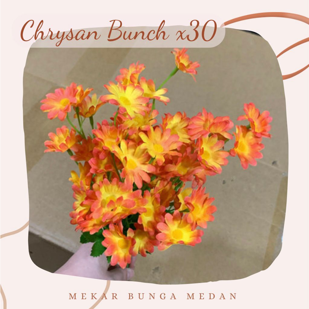 Jual (FR 222) Bunga Artifisial Chrysan Aster Bunch x30 Dekorasi Bunga ...