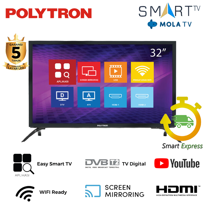 Jual TV LED POLYTRON PLD32CV1869 / PLD 32CV1869 - (32 INCH / SMART TV) | Shopee Indonesia