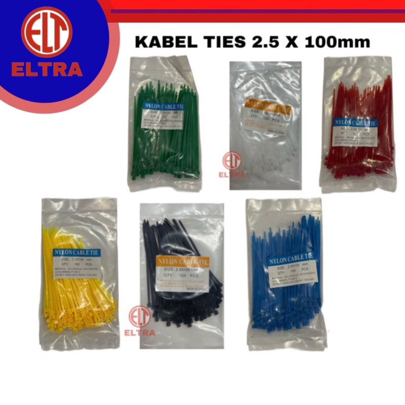 Jual Kabel cable ties 2.5 x 100mm ( 10 cm ) merah putih hijau biru ...