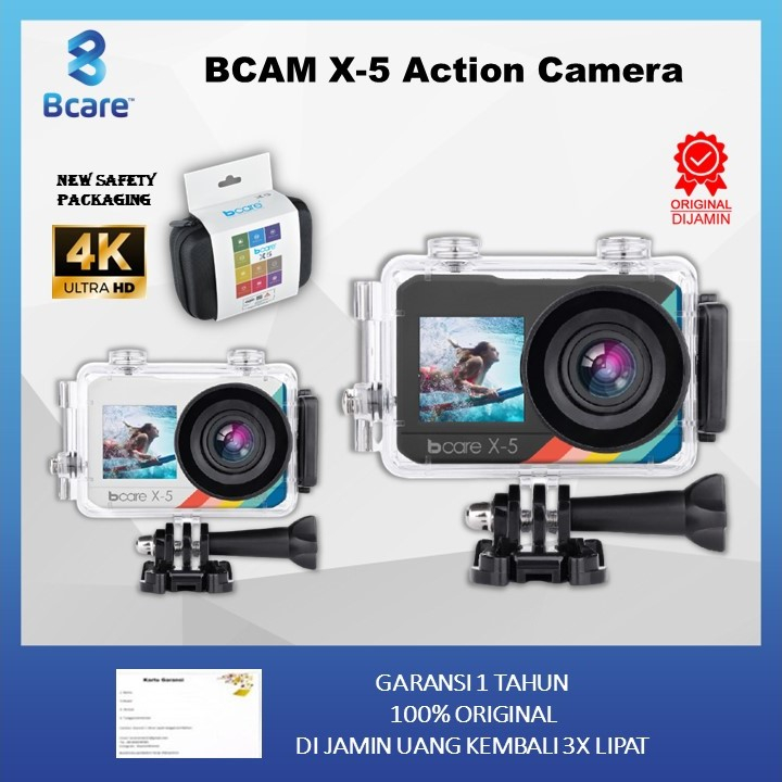 Jual Bcare BCam X-5 Action Camera WiFi 16 MP Dual Screen Ultra HD 4K ...