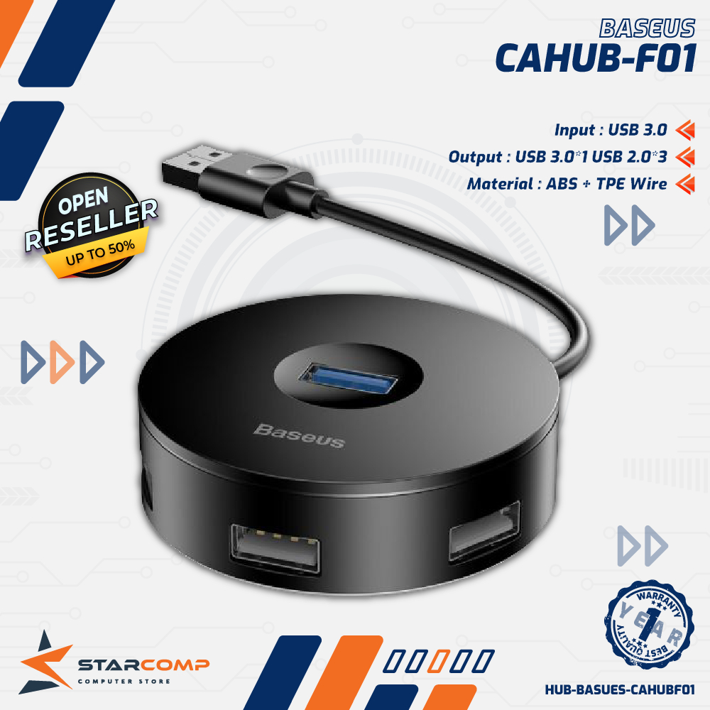 Jual Baseus Round Box HUB Adapter USB 3.0 To USB 3.0*1 USB 2.0*3-CAHUB ...