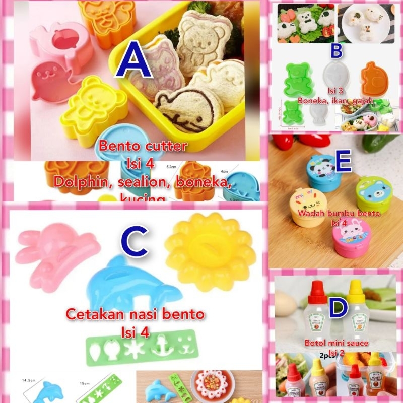 Jual Aneka peralatan bento tools cetakan botol pernak pernik | Shopee ...