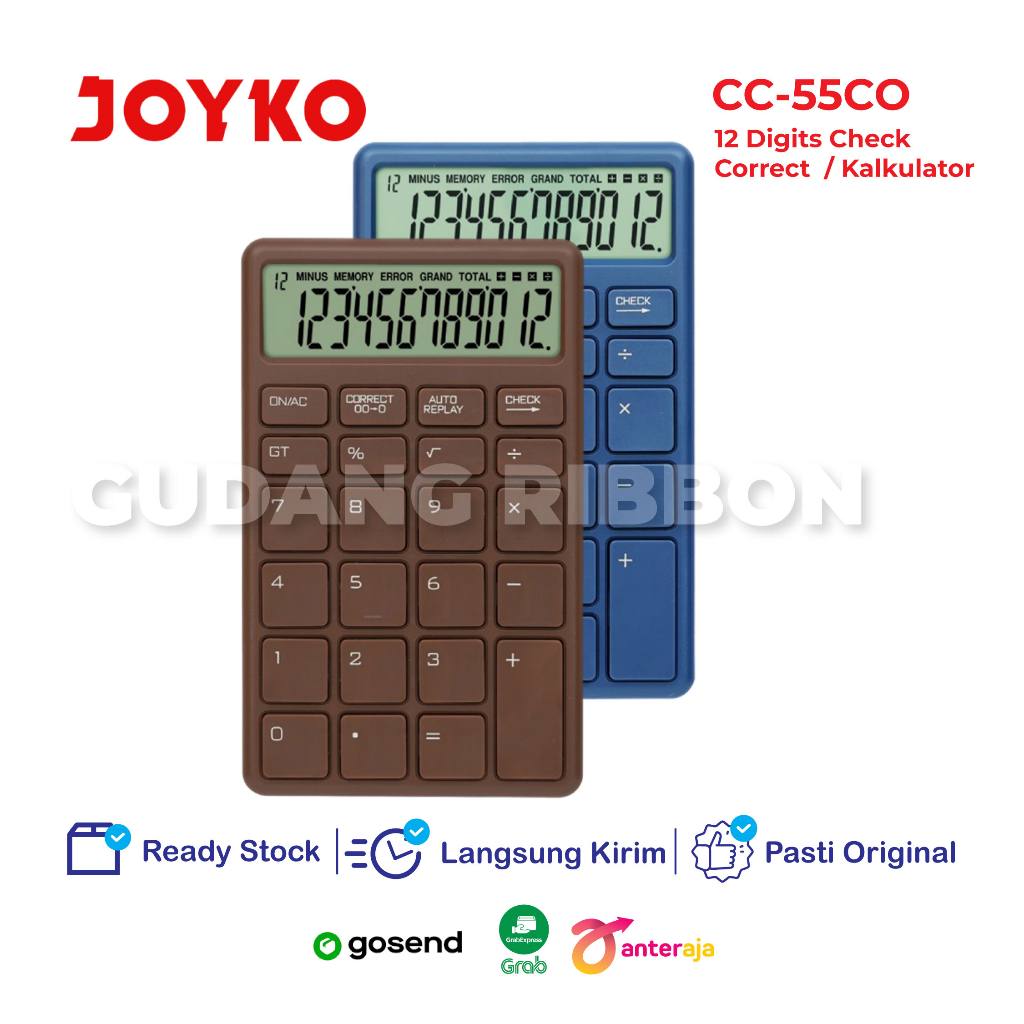 Jual JOYKO CC-55CO CALCULATOR 12 DIGITS CHECK CORRECT BIG DISPLAY ANTI ...