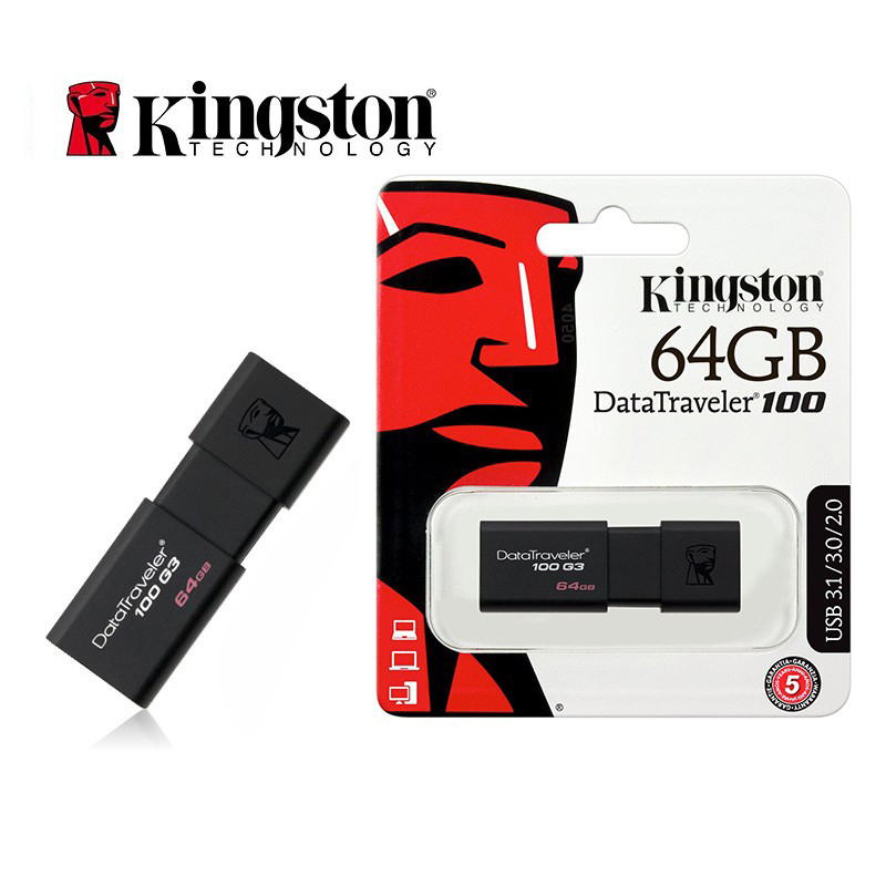 Jual FlashDisk Kingston DT100 G3 64GB - DataTraveler 64 GB USB 2.0 ...