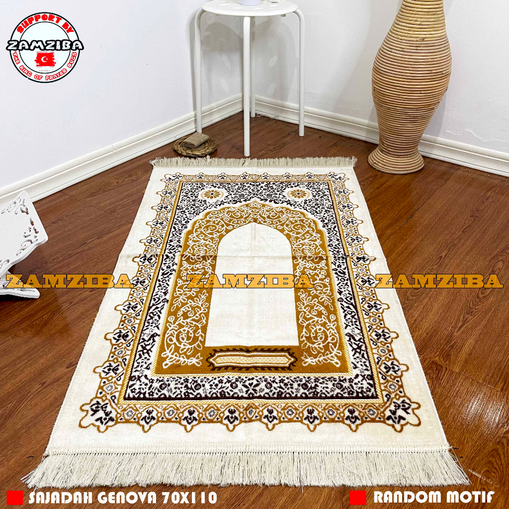 Jual Sajadah Super Premium Dasar Putih Bahan Halus Dan Tebal Ukuran ...