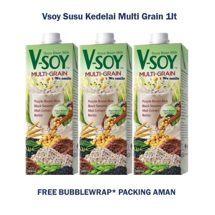 Jual V-Soy Multigrain / Original / Low Sugar 1 Liter | Soya Vsoy Multi ...