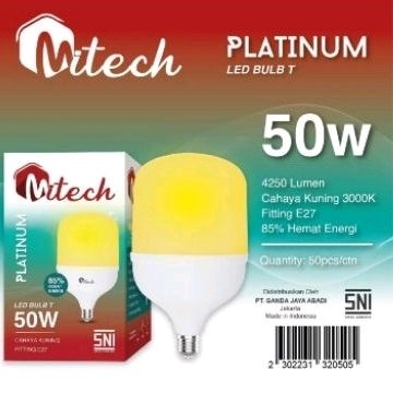 Jual Mitech Platinum lampu led T buld Capsule 50w cahaya kuning ...