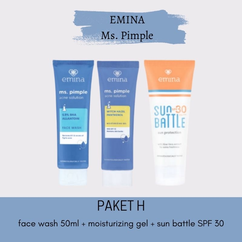 Jual Emina Ms Pimple Paket Lengkap Komplit | Skincare Emina 1 Paket ...