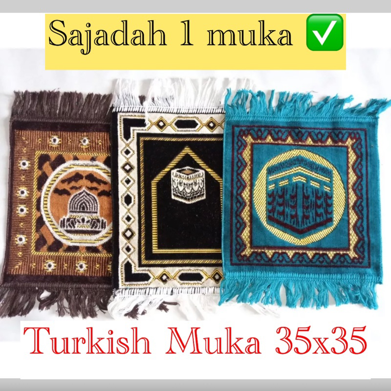 Jual Sajadah Muka Tebal & Lembut | Turkish Muka | Uk. 35x35 | Minimalis ...