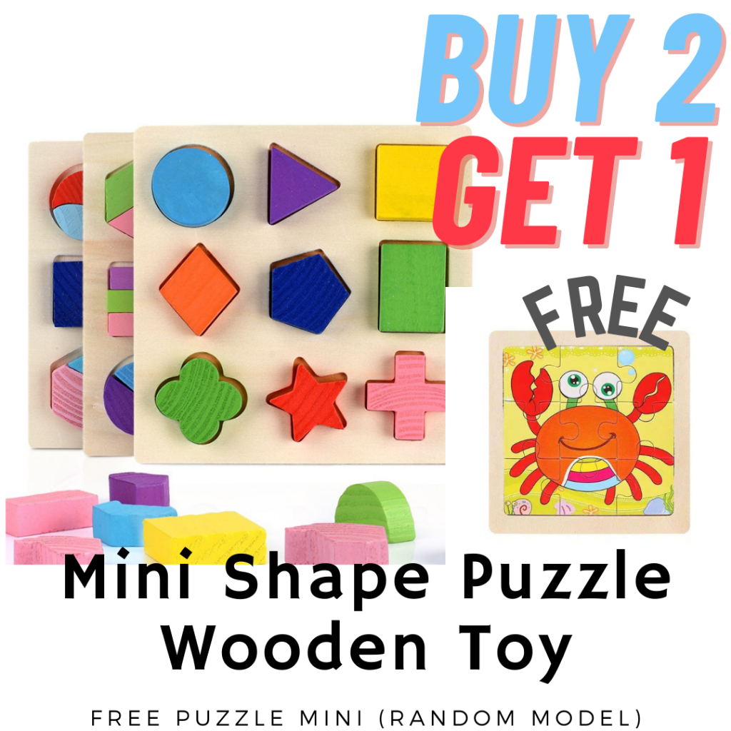 Jual Puzzle Kayu Bentuk Geometri / Puzzle Chunky Shape 15x15cm - Mainan ...
