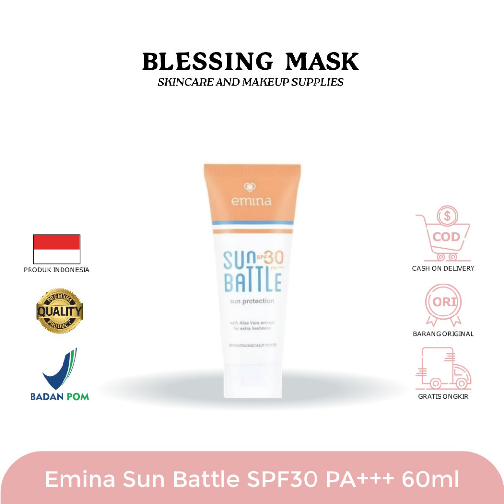 Jual Emina Sun Protection SPF 30 PA+++ 60mL | Emina Sun Battle SPF 45 ...