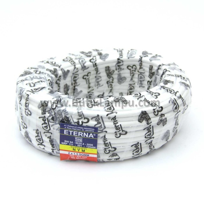 Jual Kabel Eterna NYM 2x1.5 mm 2 X 1,5mm Harga Permeter Ecer Batang Tembaga Original Berkualitas ...