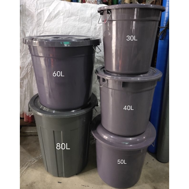Jual Tong air tutup abu2 (30L,40L,50L,60L,80L) /pc | Shopee Indonesia