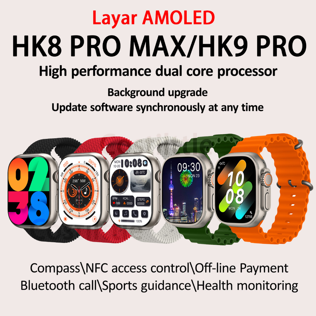 Jual HK9 Pro GEN 2 Smartwatch AMOLED 2.12/2.02 Inch 49/45mm Compass ...
