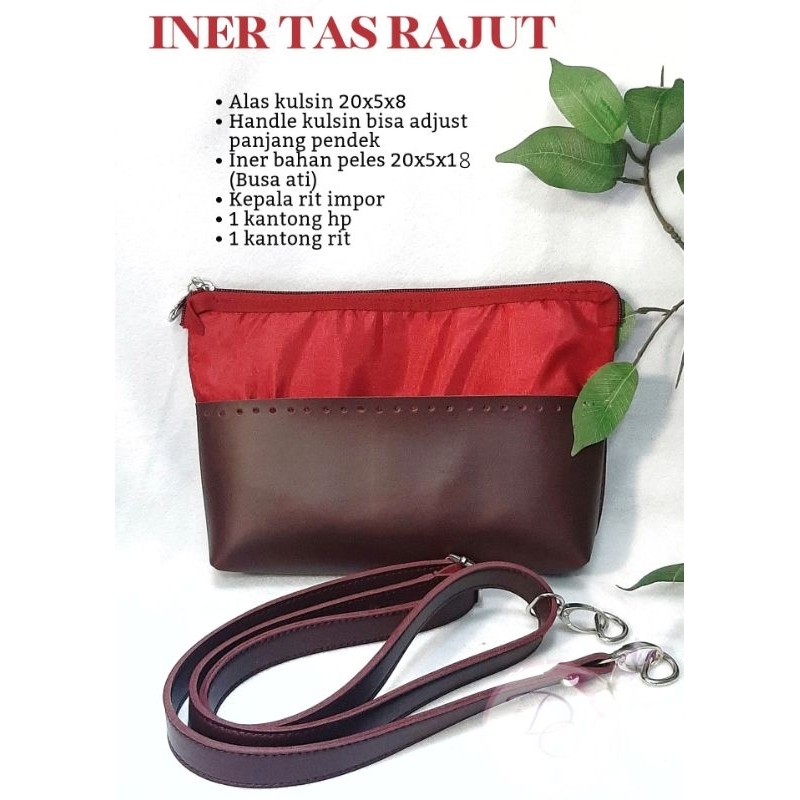 Jual 1 SET TAS RAJUT (iner furing + tali strap + alas kulit sintetis ...