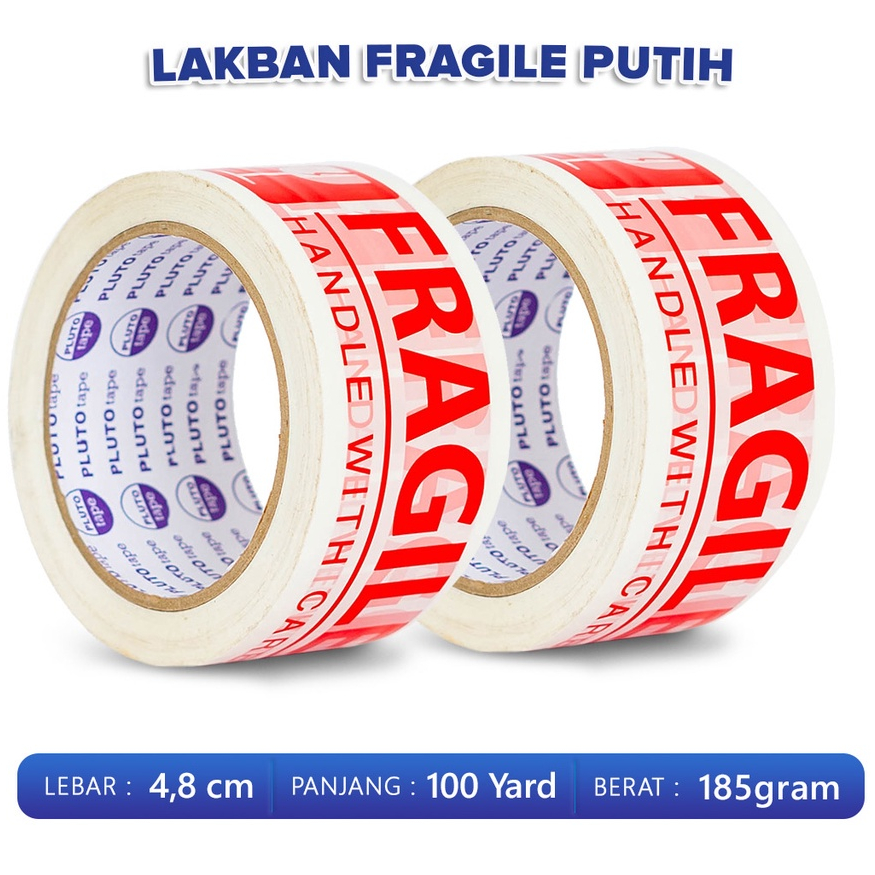 Jual Lakban Fragile Warna Merah Putih Beling / Isolasi Jangan di ...