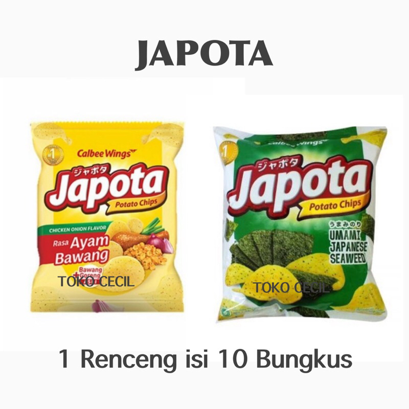 Jual Japota Potato Chips 1 Renceng isi 10 Bungkus Rasa Ayam Bawang ...