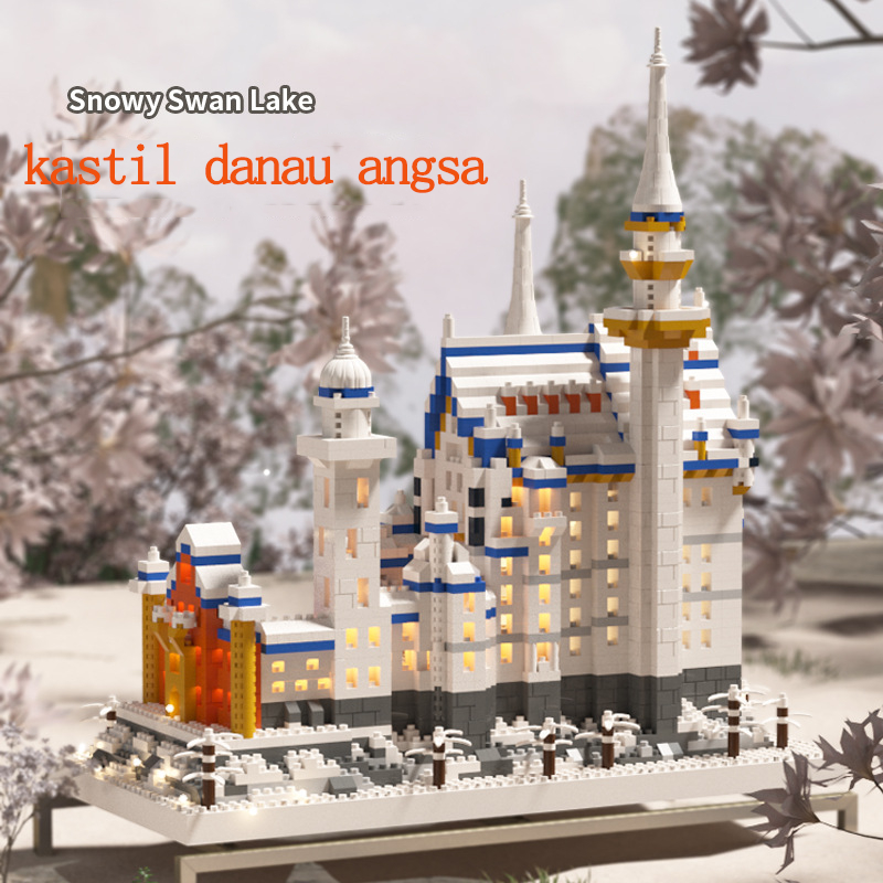 Jual Blok bangunan mainan merah muda putri kastil model blok bangunan ...