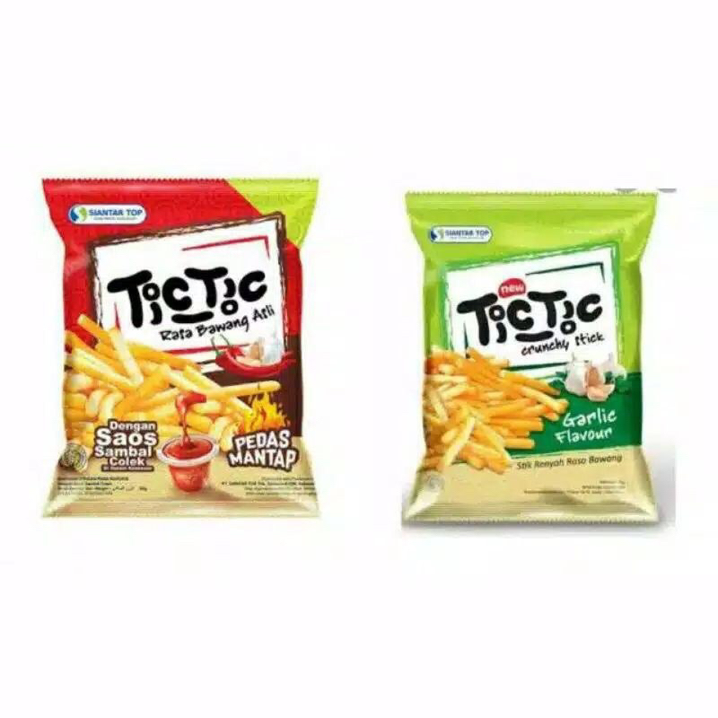 Jual Snack Tic Tic 1 Renceng isi 10 Bungkus Chiki Ciki TicTic Rasa Pedas Mantap & Bawang Garlic ...
