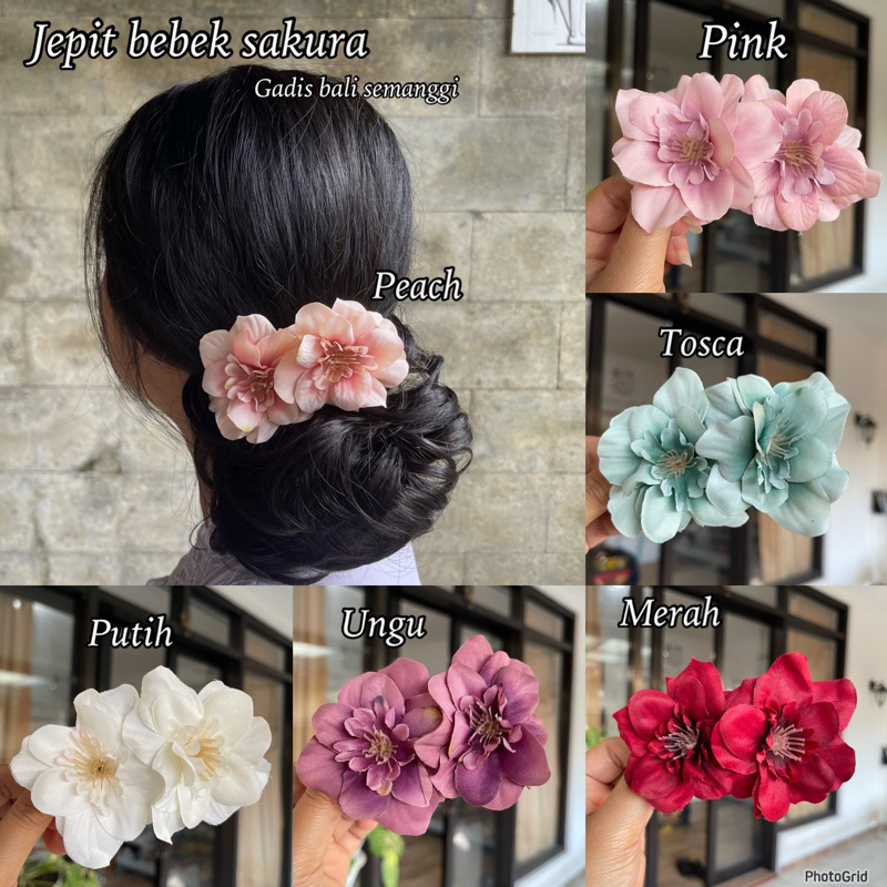 Jual Jepit Bebek Sakura Polos / Jepit Bebek / Bunga Sakura / Bunga ...