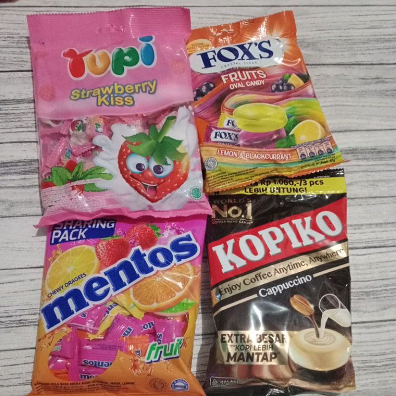 Jual Permen pack aneka merek ( yupi / fox / Mentos / Kopiko ) | Shopee ...