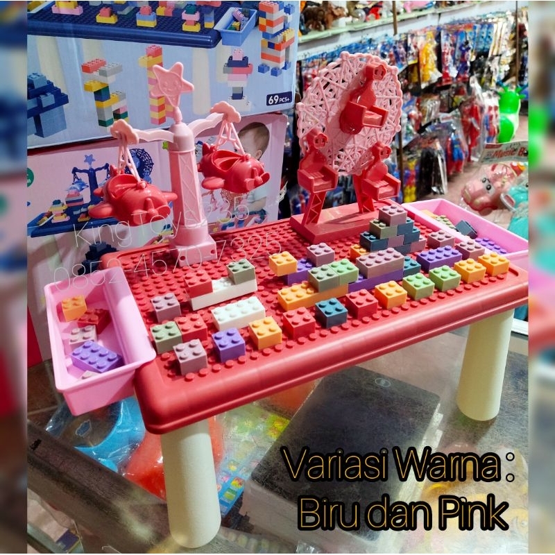 Jual Mainan Anak Susun Blok Lego Set Meja Balok Edukasi Pasang ...