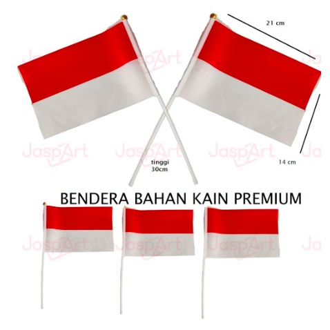 Jual flag spanduk tiang bendera merah putih genggam bendera kain tangan ...