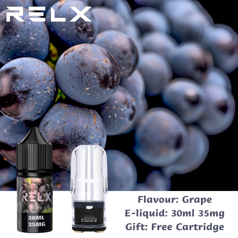 Jual [Relx Liquid] Liquid Saltnic Grape 30ML 35MG Liquids Pods Friendly ...