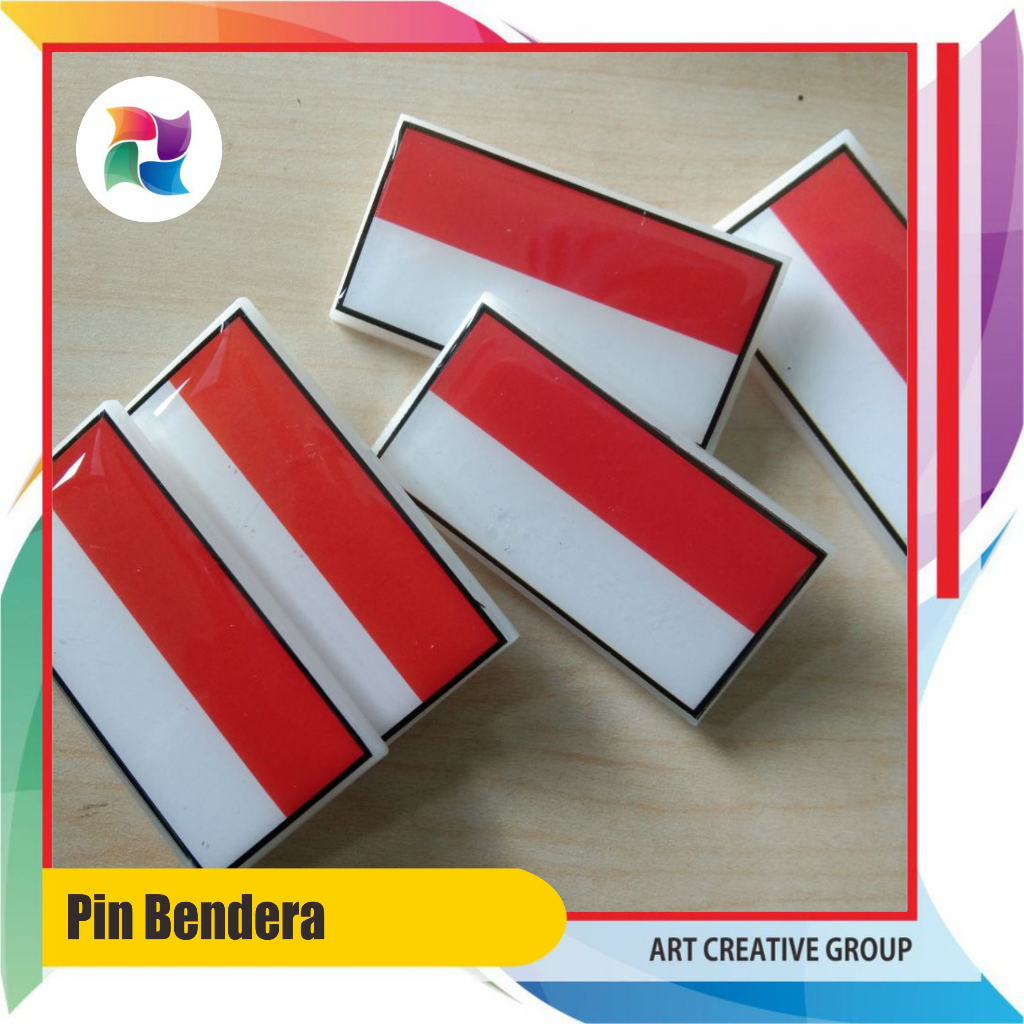 Jual PIN BENDERA INDONESIA PIN BENDERA MERAH PUTIH AKRILIK PENITIK 5X2 ...