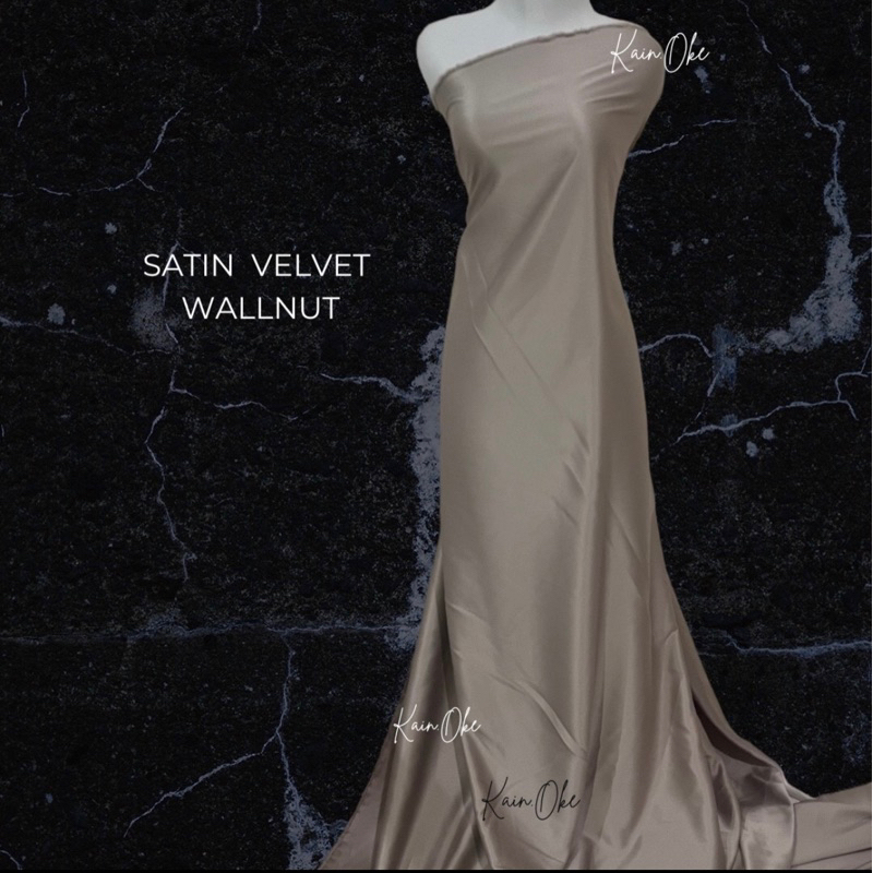 Jual 1/2 meter Kain Satin Velvet WALNUT / LATTE /Mocca Kualitas Premium ...